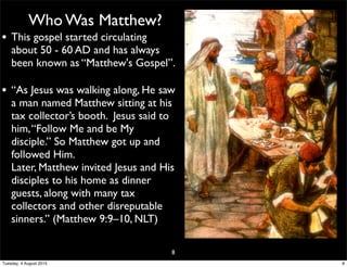 Journey Through the Bible: Matthew | PDF
