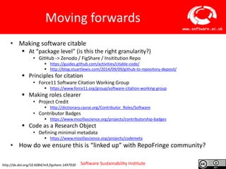 Linking Software: citations, roles, references and more | PPT
