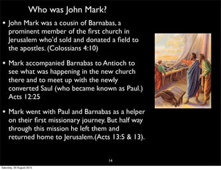 Journey Through the Bible: Mark's Gospel | PDF