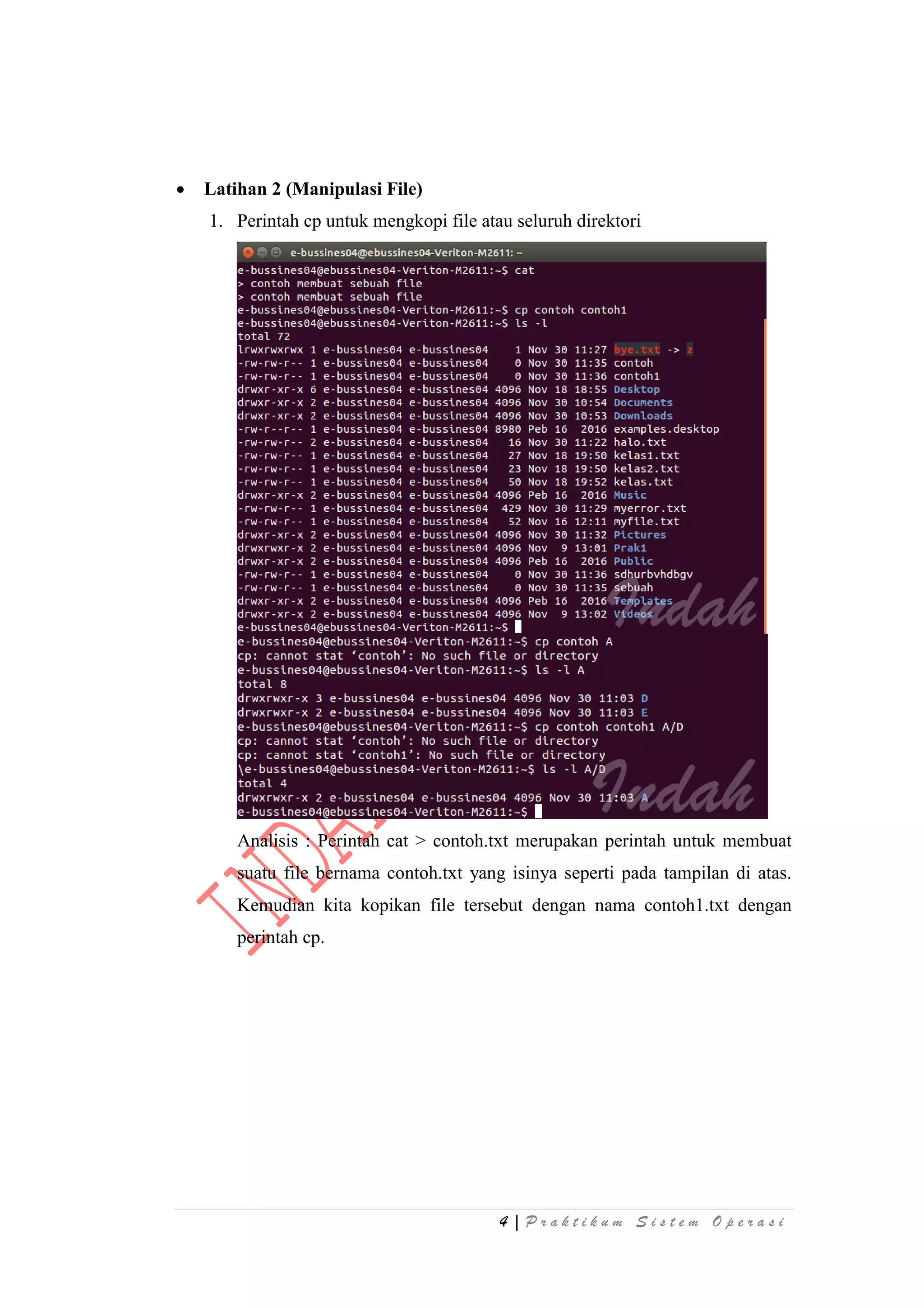 Laporan Praktikum Sistem Operasi Modul 4 | PDF Laporan Praktikum Sistem Operasi Modul 4 | PDF