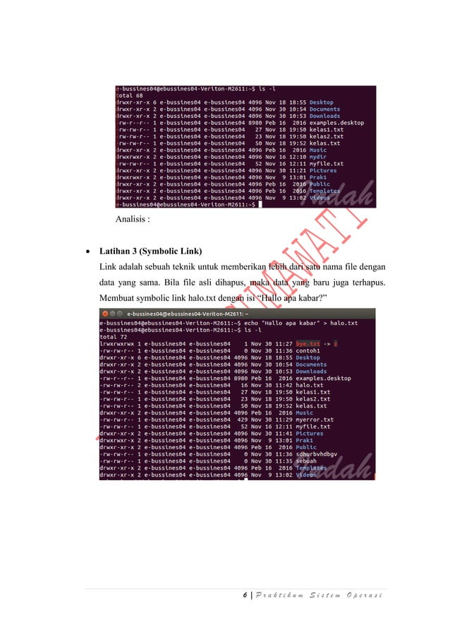 Laporan Praktikum Sistem Operasi Modul 4 | PDF Laporan Praktikum Sistem Operasi Modul 4 | PDF