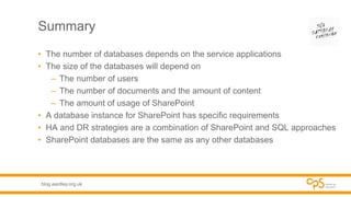 SharePoint Databases: What you need to know (201509) | PPTX