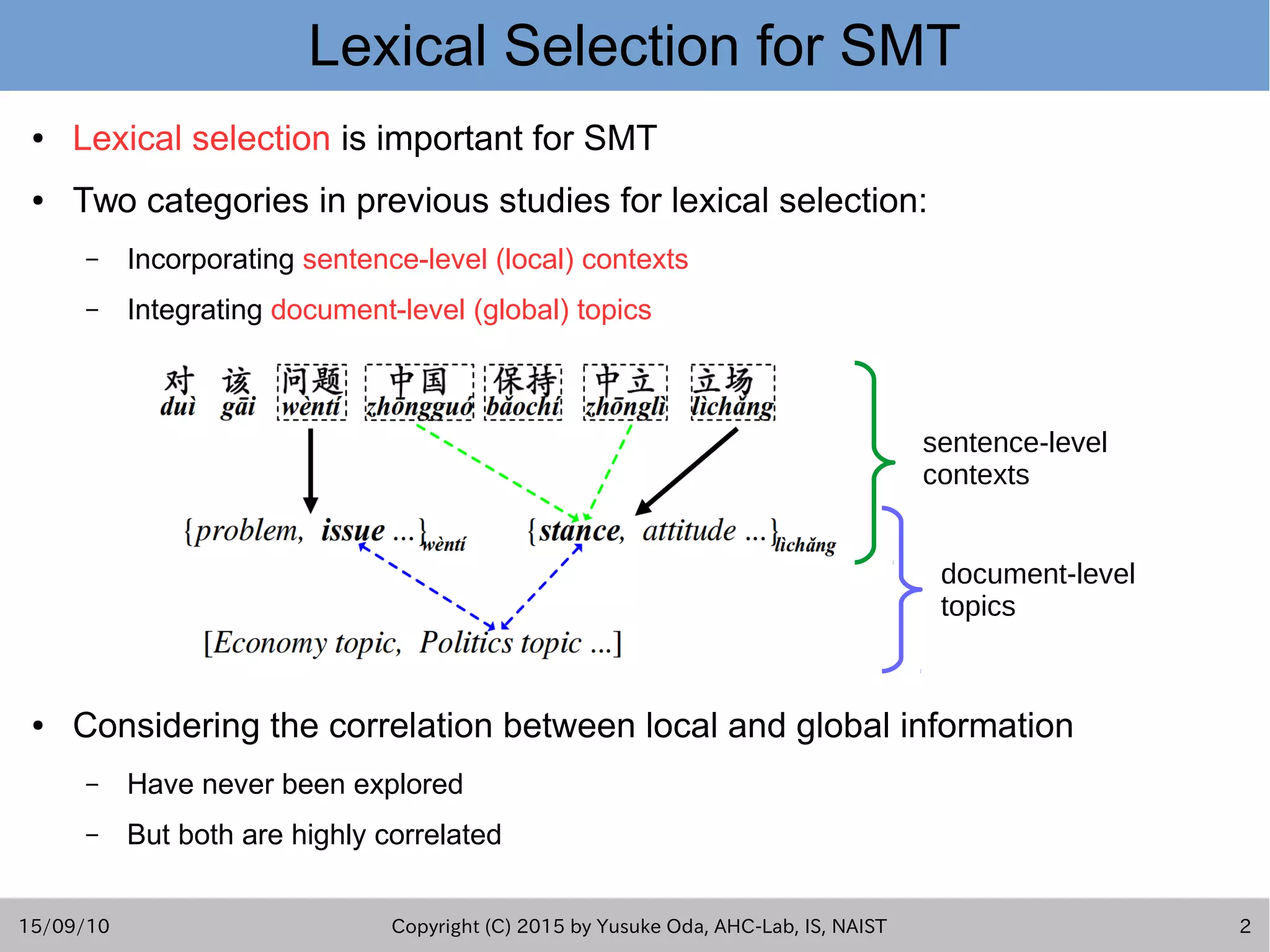Paper Introduction A Context Aware Topic Model For Statistical Machine Translation Ppt