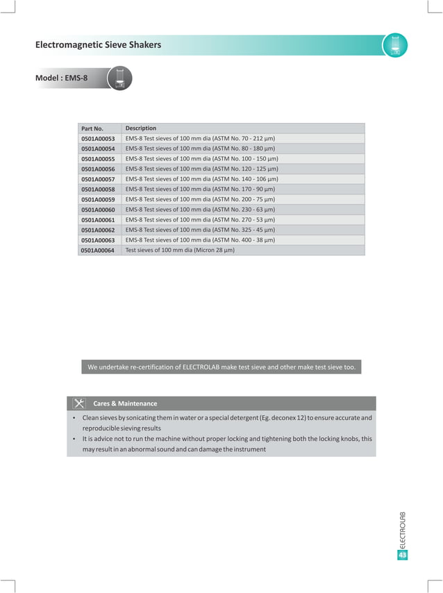 Electrolab accessories catalogue | PDF