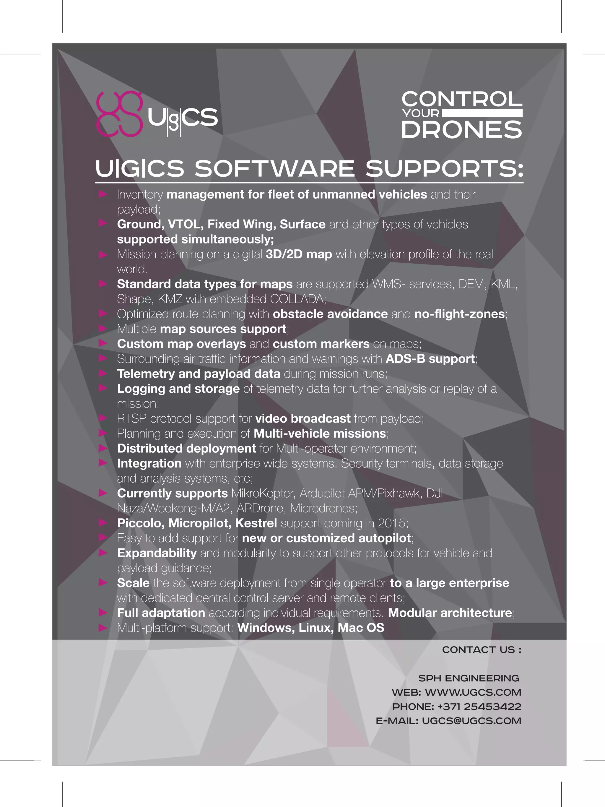 UgCS - Control all your unmanned vehicles with a single software | PDF