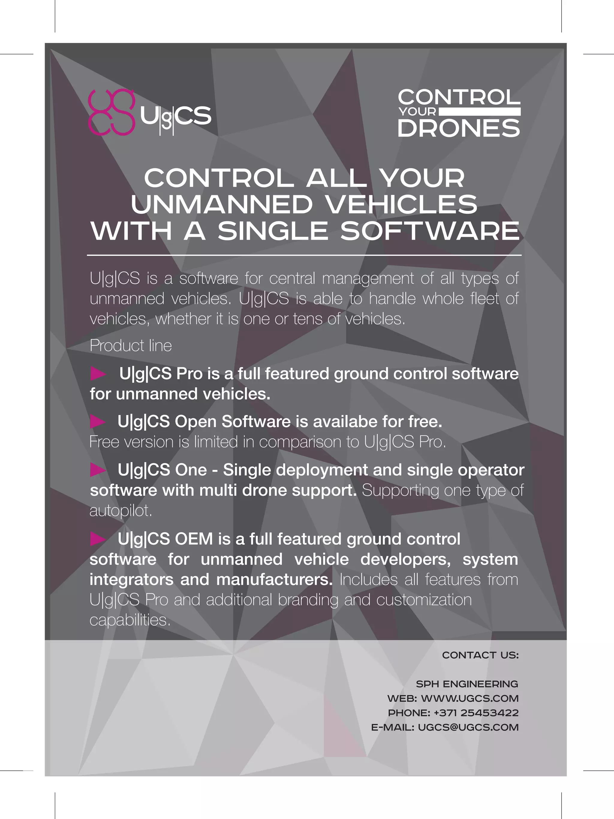 UgCS - Control all your unmanned vehicles with a single software | PDF