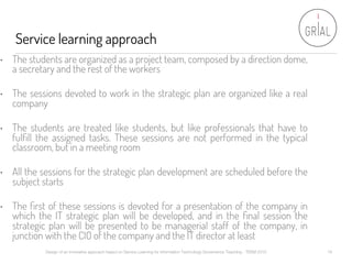 Design of an innovative approach based on Service Learning for ...