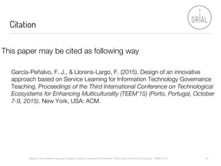Design of an innovative approach based on Service Learning for ...