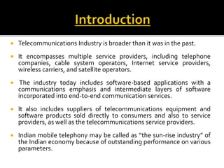“Lack of Infrastructure in Indian Telecom Industry” | PPTX