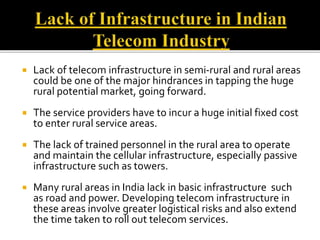 “Lack of Infrastructure in Indian Telecom Industry” | PPTX
