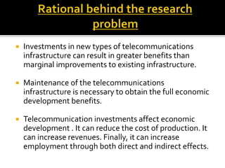 “Lack of Infrastructure in Indian Telecom Industry” | PPTX