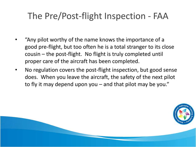 The Importance of the Pre/Post-Flight Inspection | PPTX