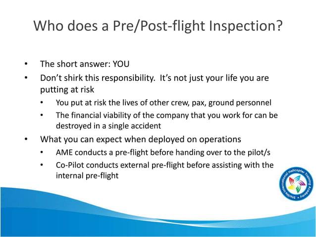 The Importance of the Pre/Post-Flight Inspection | PPTX