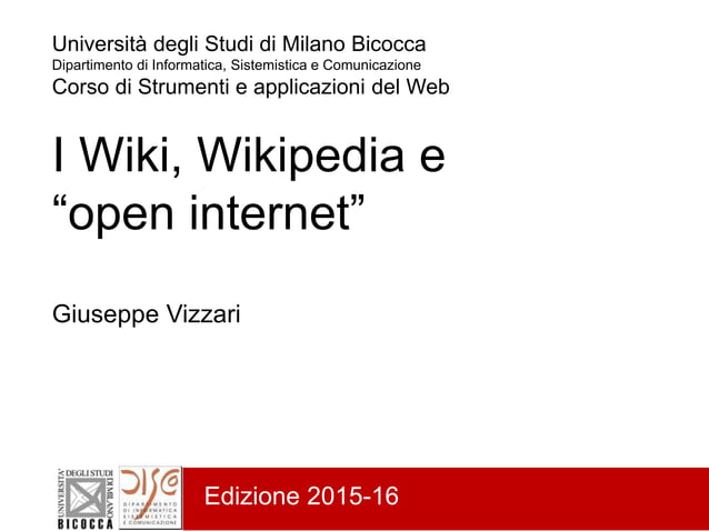 19 - Wiki, Wikipedia e Open Internet | PPT