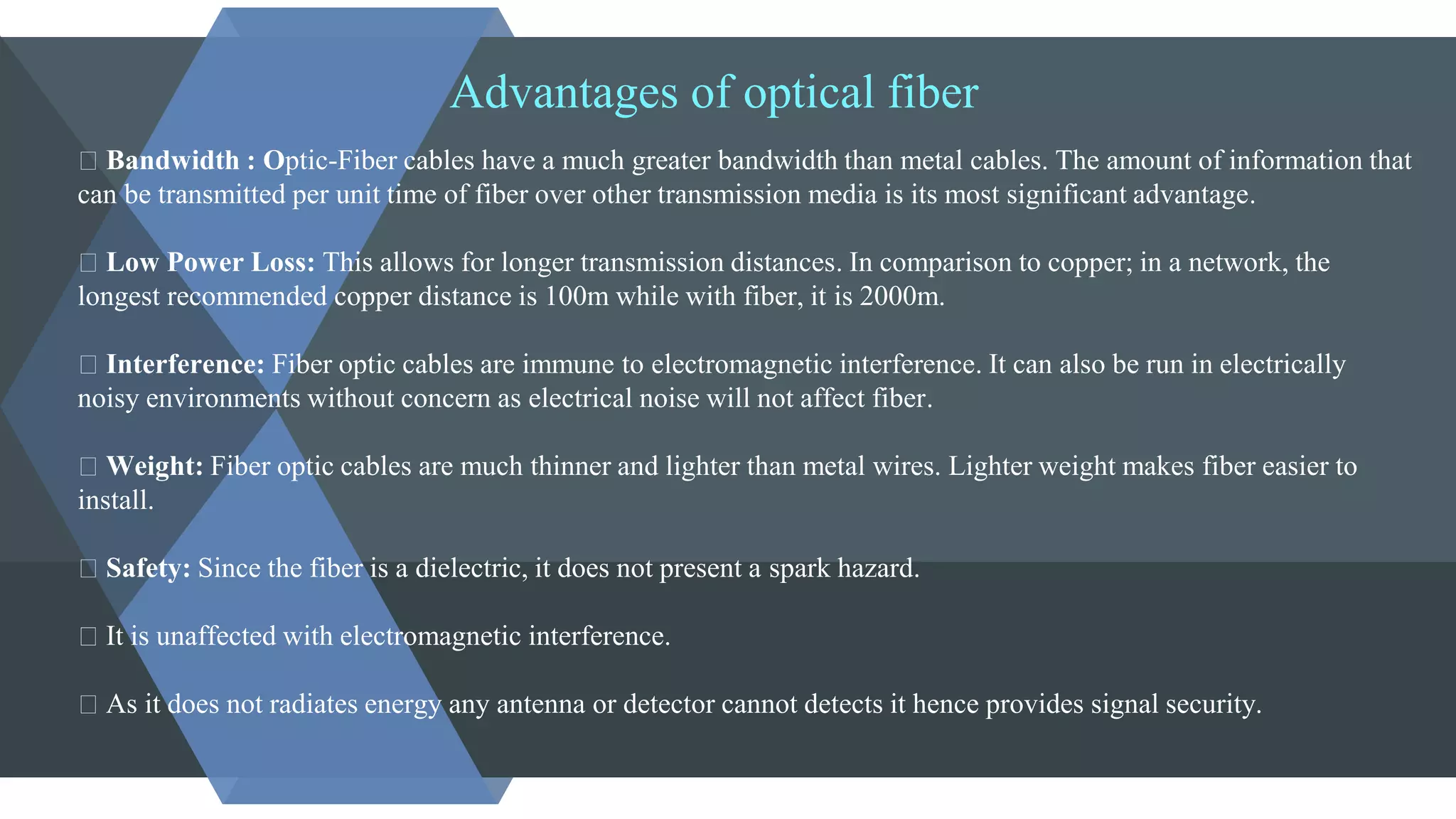 Structure and working procedure of optical fiber | PPTX