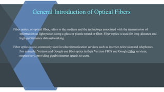 Structure and working procedure of optical fiber | PPTX