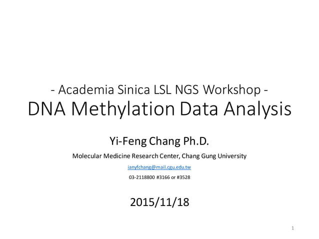 DNA Methylation Data Analysis | PDF | Chemistry | Science