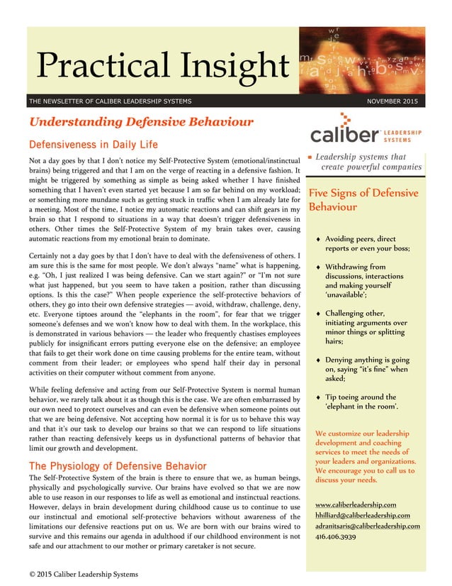 Understanding Defensive Behaviour | PDF