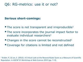 Seven questions about ResearchGate | PPTX