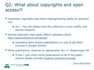 Seven questions about ResearchGate | PPTX