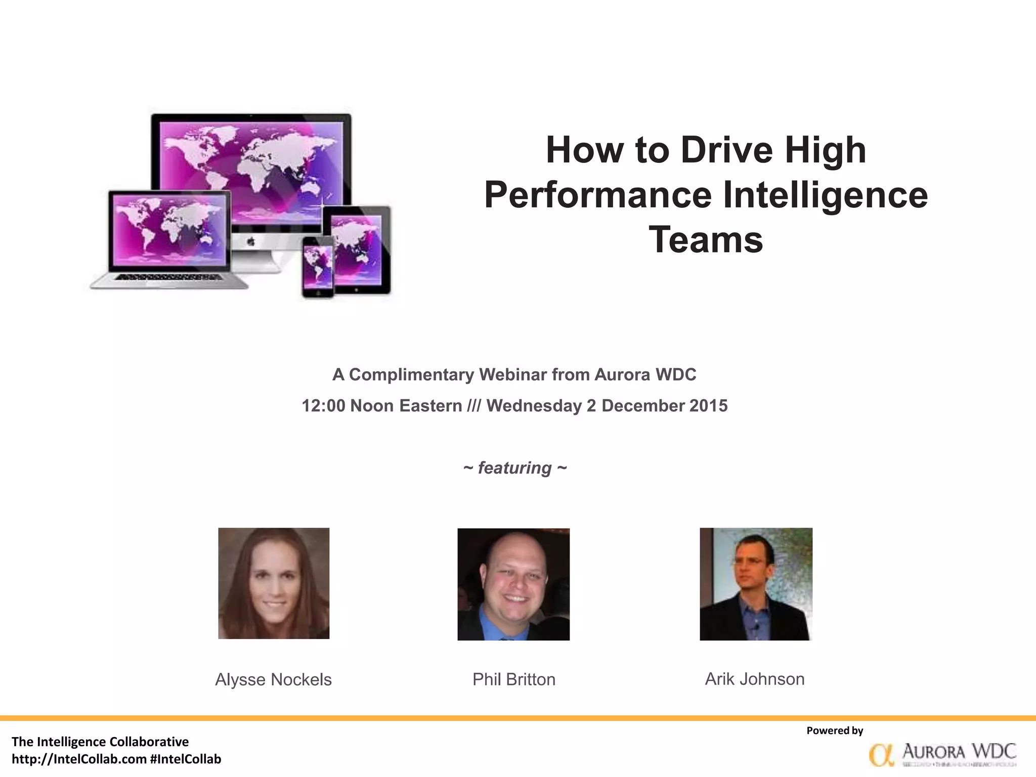 How to Drive High Performance Intelligence Teams | PPTX