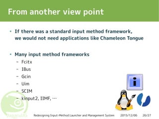 Redesigning Input-Method Launcher and Management System | PPT
