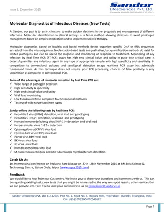 Sandor Lifesciences Newsletter Issue 1 | PDF | Digestive Disorders ...