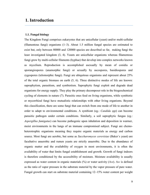 Fungal aerosole characterization and immuno detection of fungal ...