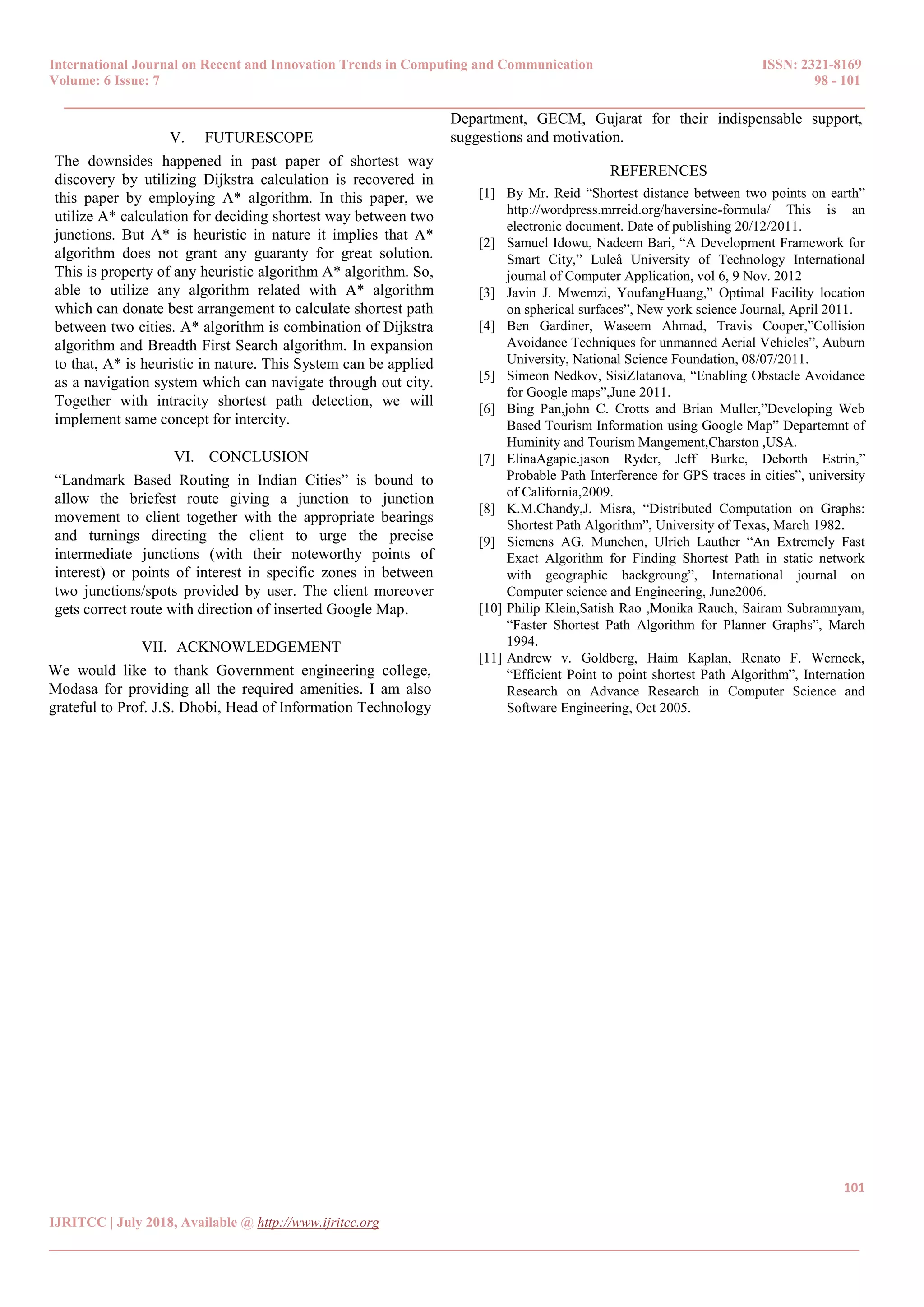 A Landmark Based Shortest Path Detection By Using A And Haversine