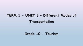 TOURISM GRADE 10 | PPTX