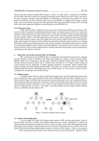 RPL routing protocol performance under sinkhole and selective forwarding attack: experimental ...