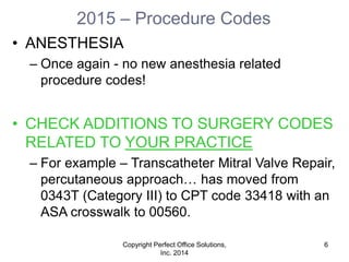 2015 Anesthesia Coding Updates | PPTX