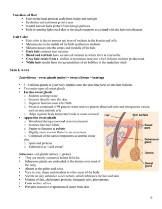 2015 a&p integumentary handout | PDF | Skin and Dermatology | Diseases ...