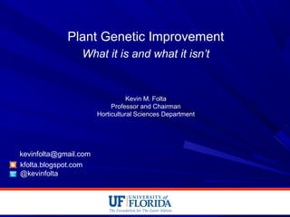 Plant Genetic Improvement Methods Ppt