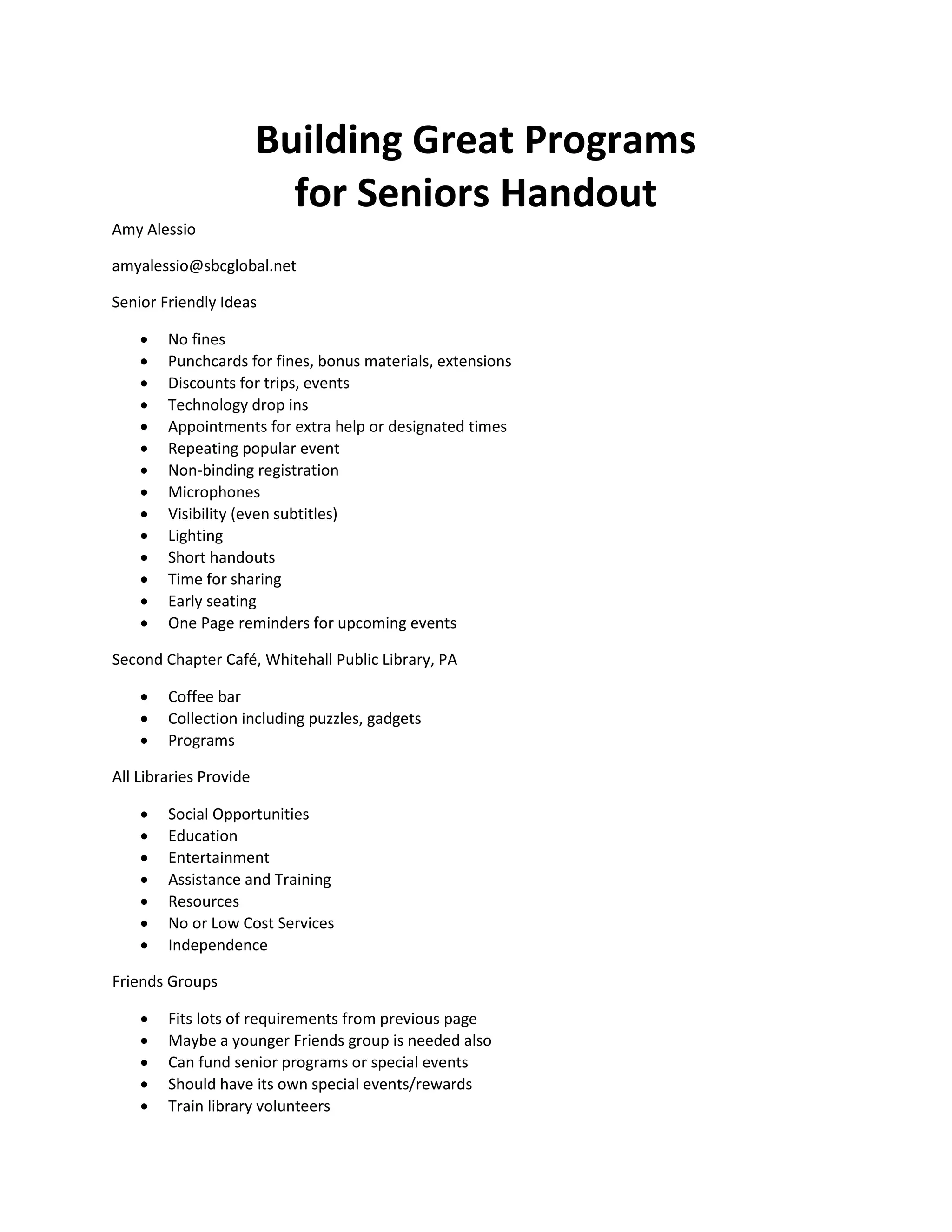 2015 Building Programs for Seniors Handout | PDF