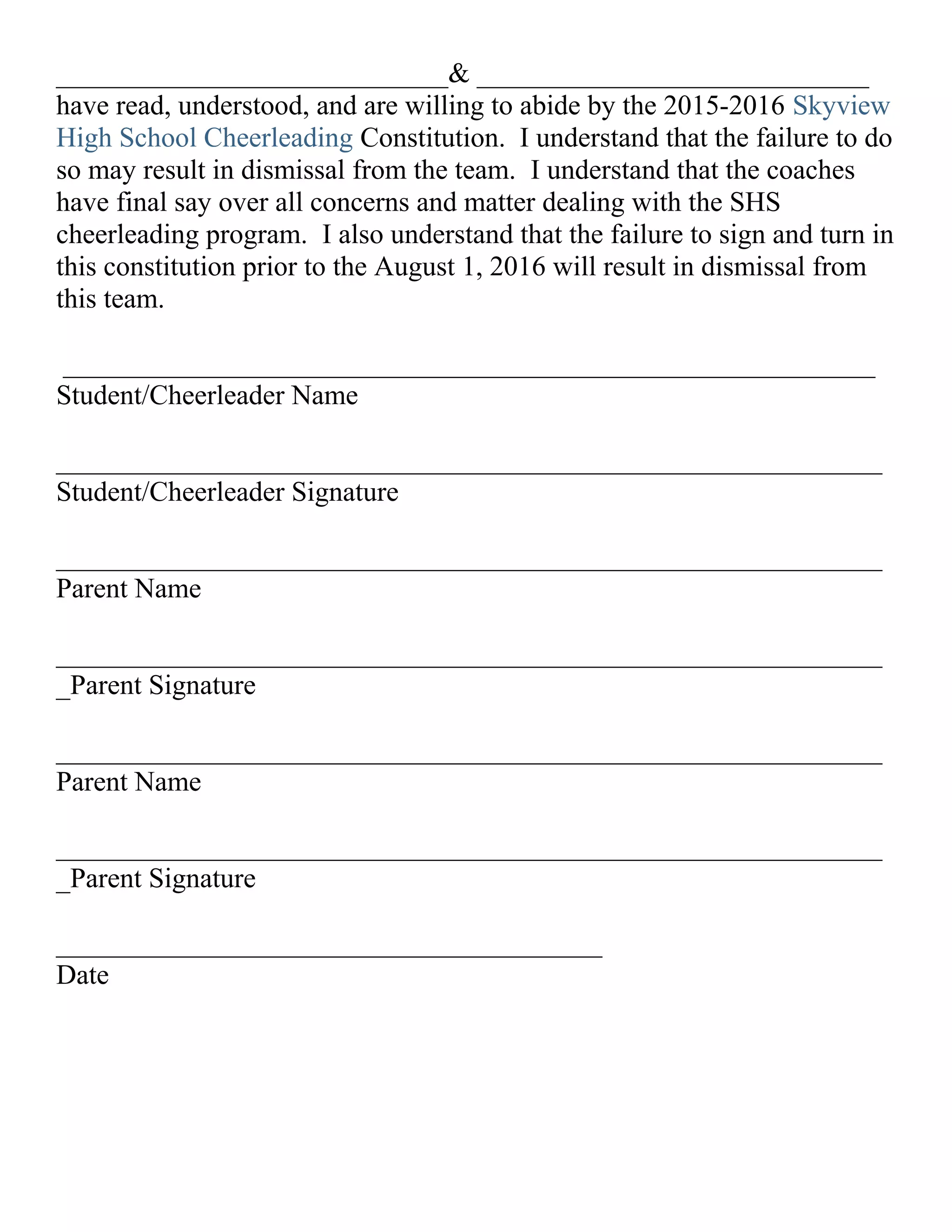 2015 cheer constitution | DOC