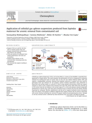 Application of colloidal gas aphron suspensions produced from sapindus ...
