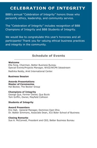 2015 Celebration of Integrity | PDF