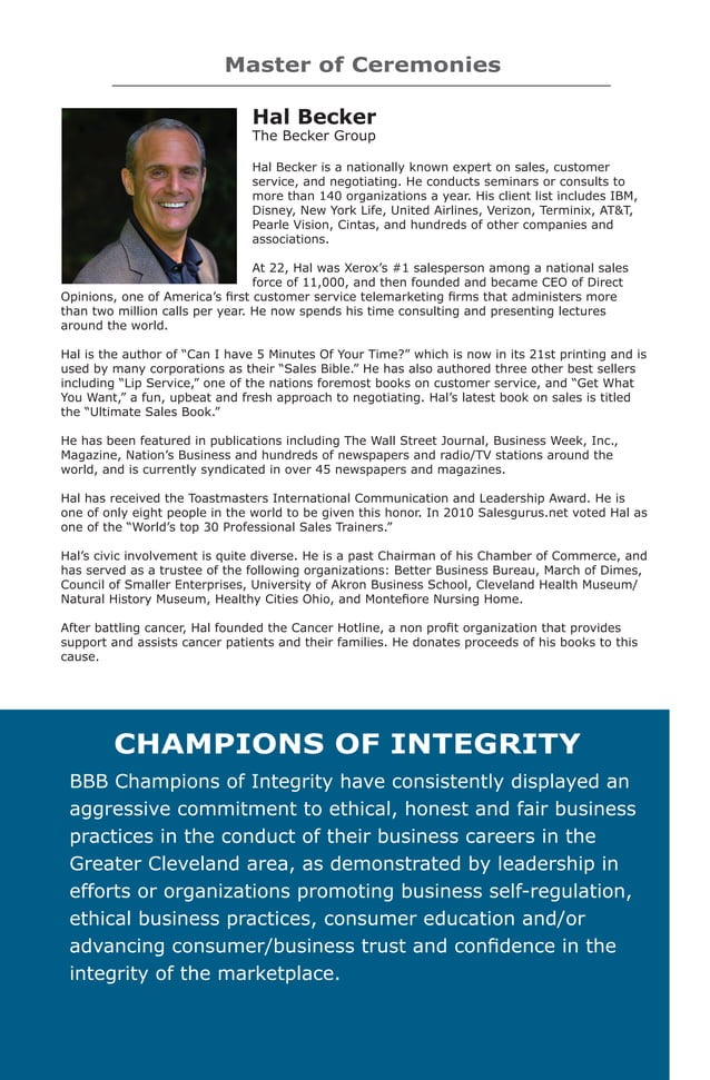 2015 Celebration of Integrity | PDF