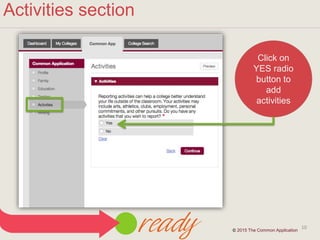 2015 commonappready activities_1015 | PPTX