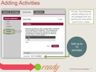 2015 commonappready activities_1015 | PPTX