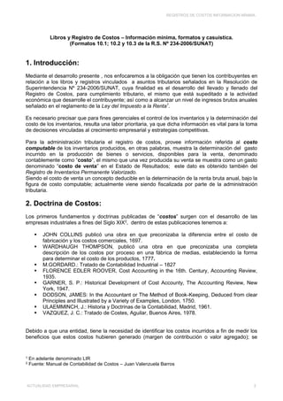 REGISTRO DE COSTOS | PDF