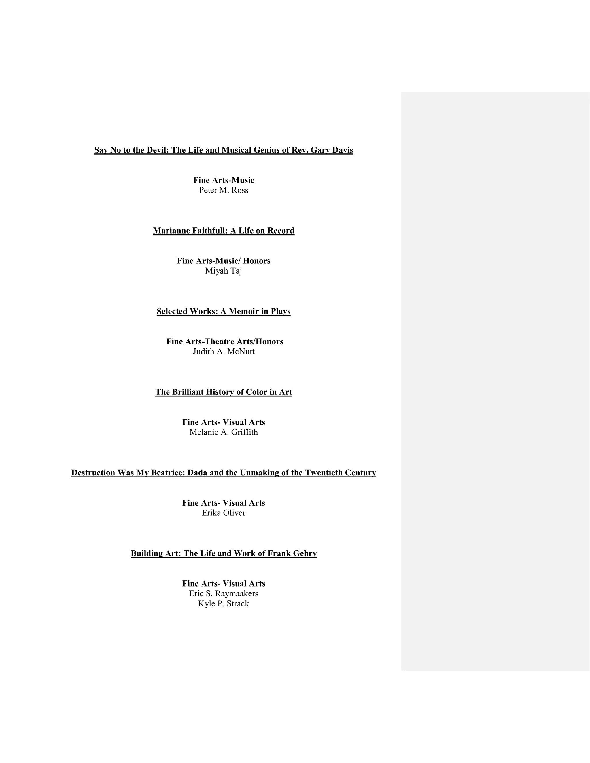 2015 convocation book list | PDF