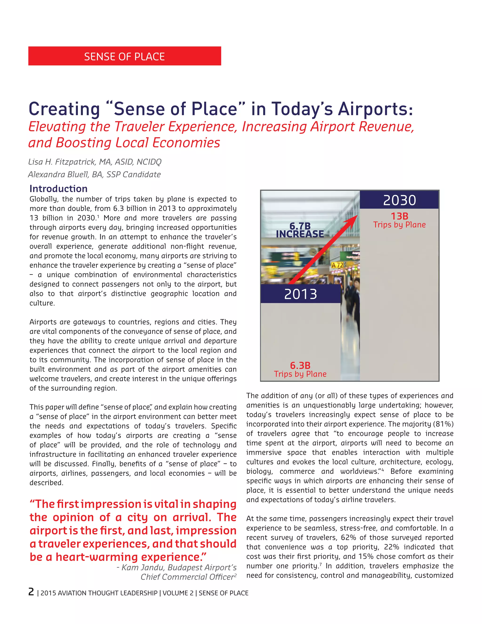 2015 Creating Sense of Place in Today's Airports | PDF