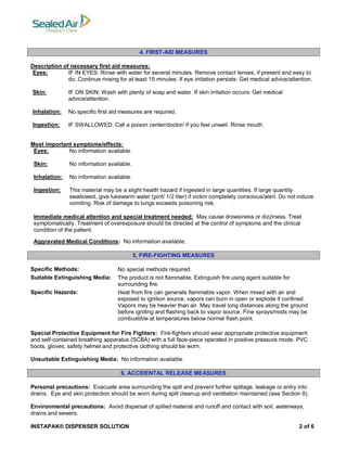 2015 dispenser solution sds | PDF