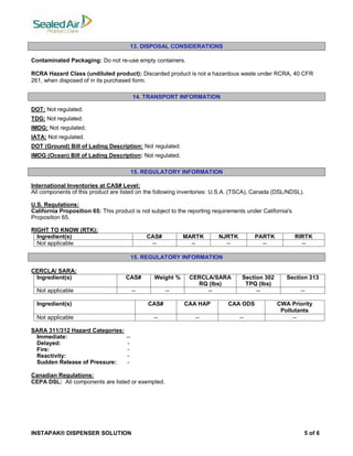 2015 dispenser solution sds | PDF