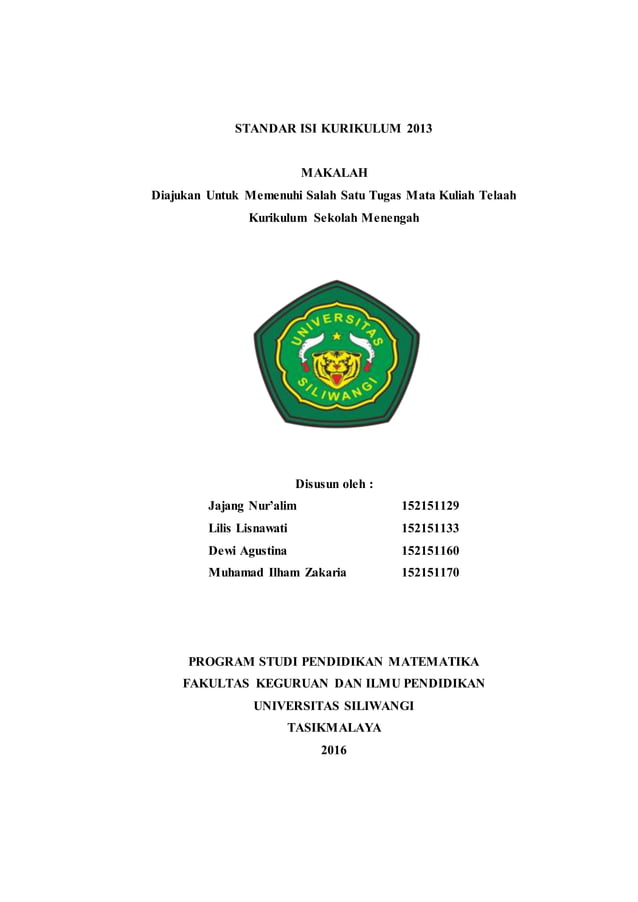 STANDAR ISI KURIKULUM 2013 | DOCX