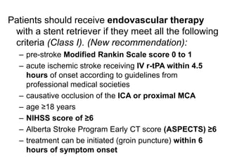 2015 AHA/ASA Focused Update Guidelines for Acute Ischemic Stroke ...