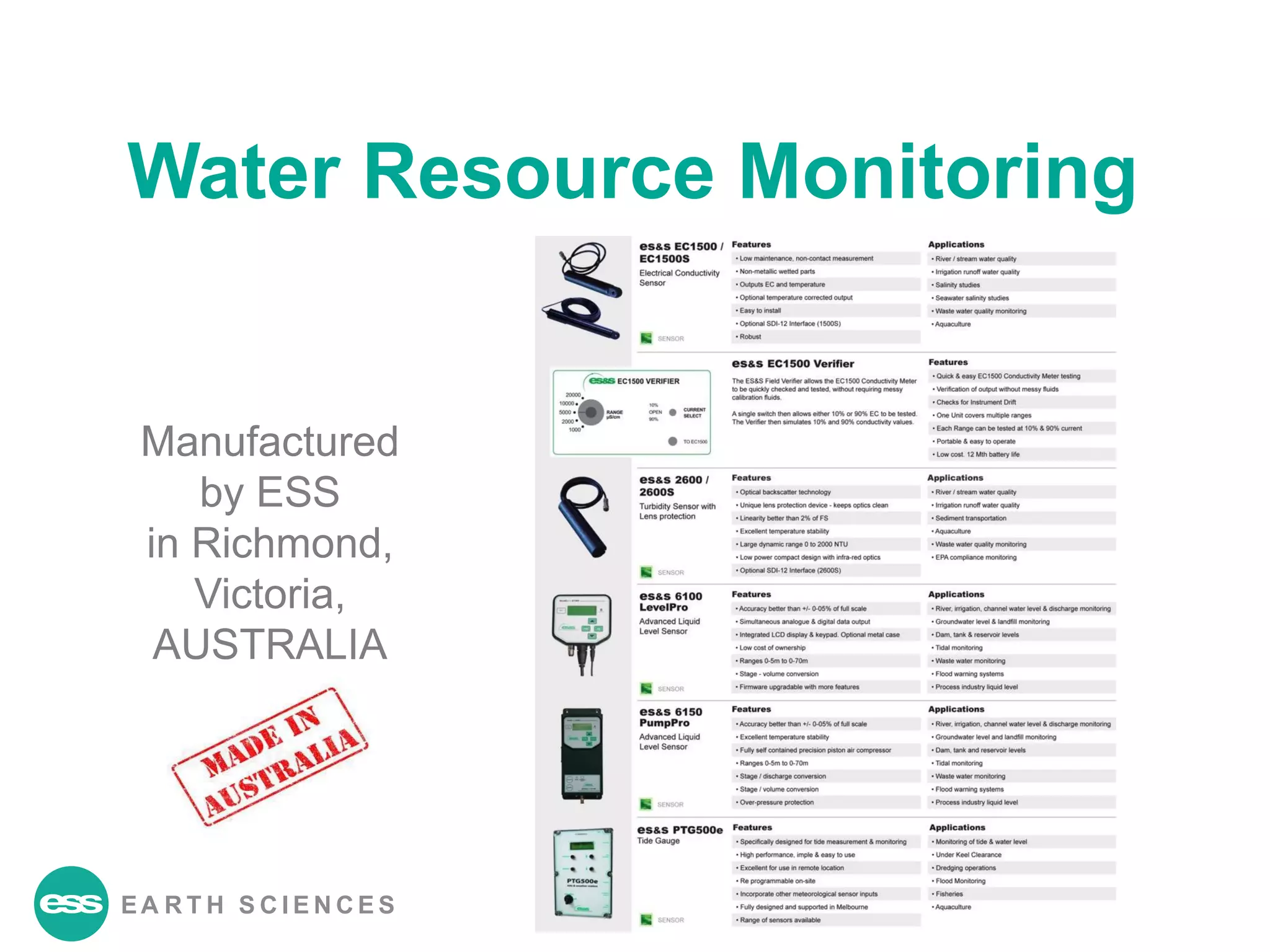 ESS Earth Science Monitoring Solutions Presentation | PDF