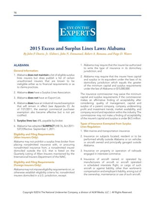 Excess and Surplus Lines Law: A 3-State Sample of a Complete State-by ...